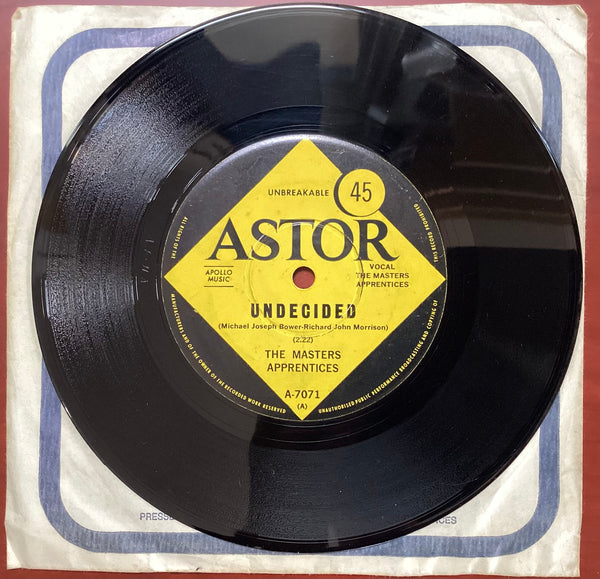 The Masters Apprentices ‎– Undecided, 7' Single, Australia 1967, Astor ...