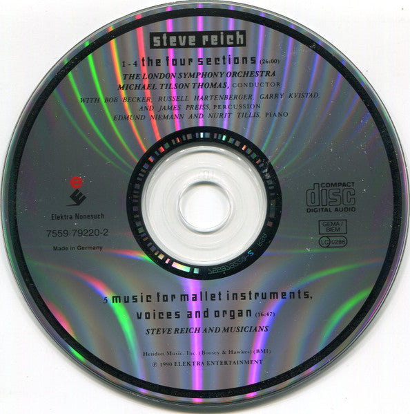 Steve Reich ‎– The Four Sections / Music For Mallet Instruments, Voices ...