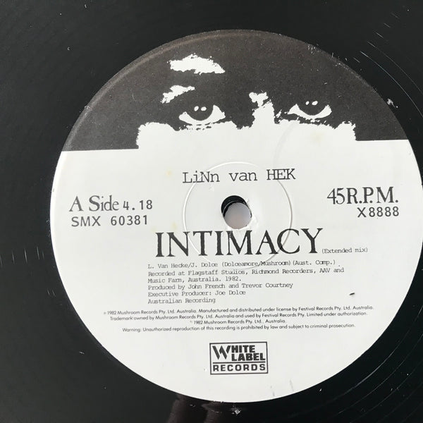 Linn Van Hek – Intimacy, Australia 1982 12' Single, White Label Records ...
